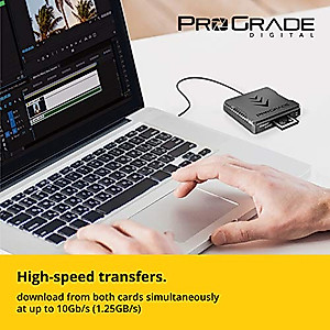 CFexpress Type B and SD UHS-II Dual-Slot Memory Card Reader by ProGrade Digital | USB 3.2 Gen 2 for Professional Filmmakers, Photographers & Content Creators