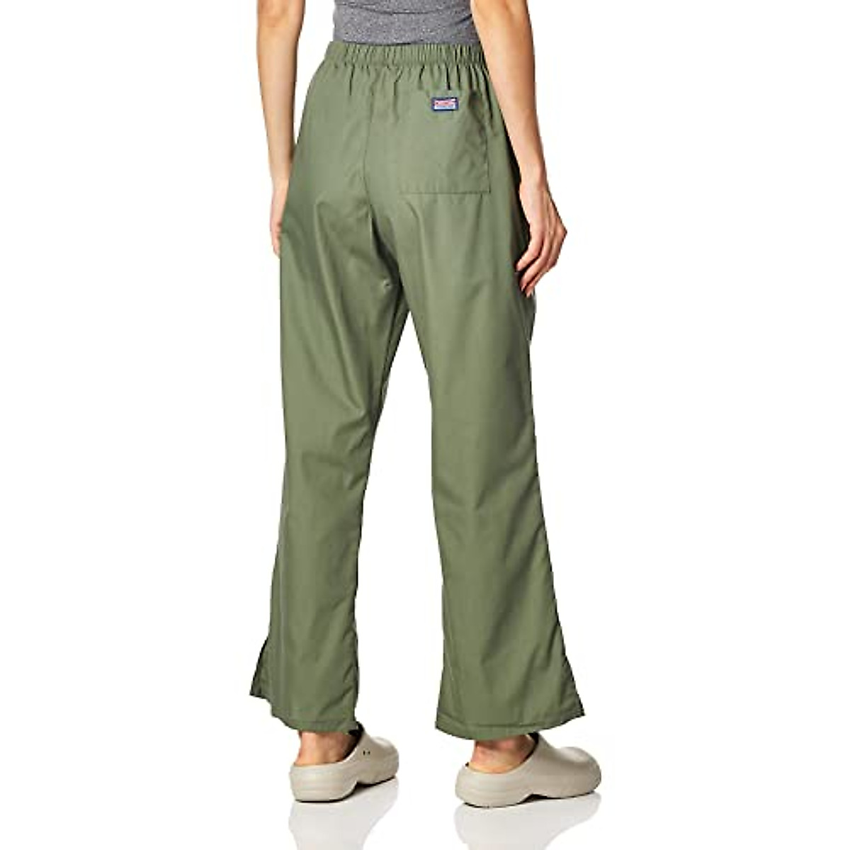 Cherokee Women's Plus Size Flare Leg Drawstring Scrub Pant, Olive, XX-Large