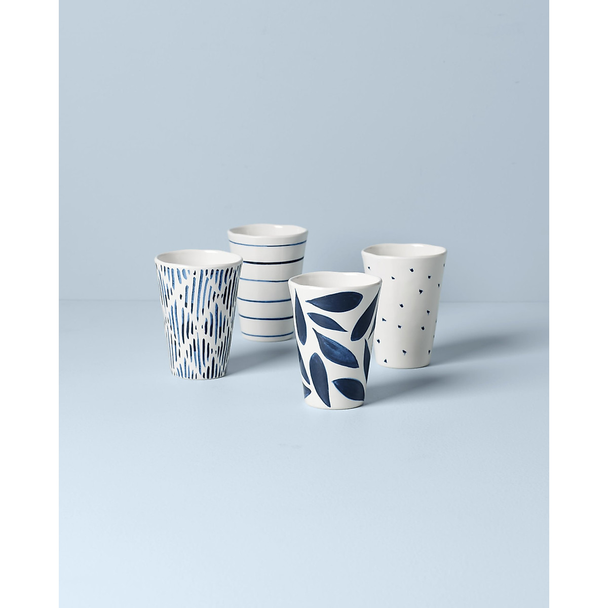 Lenox 895240 Blue Bay Melamine Assorted Tumblers, Set of 4, Lightweight Melamine Material