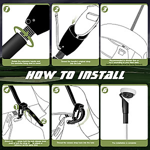 (1 + 1) Ermorgen VR Golf Club Compatible for Quest 2, Controller Handle Grip, Wrist Immobilizer Correction Strap, VR Extension Accessories for Enhanced Gaming Experience Quest 2, White