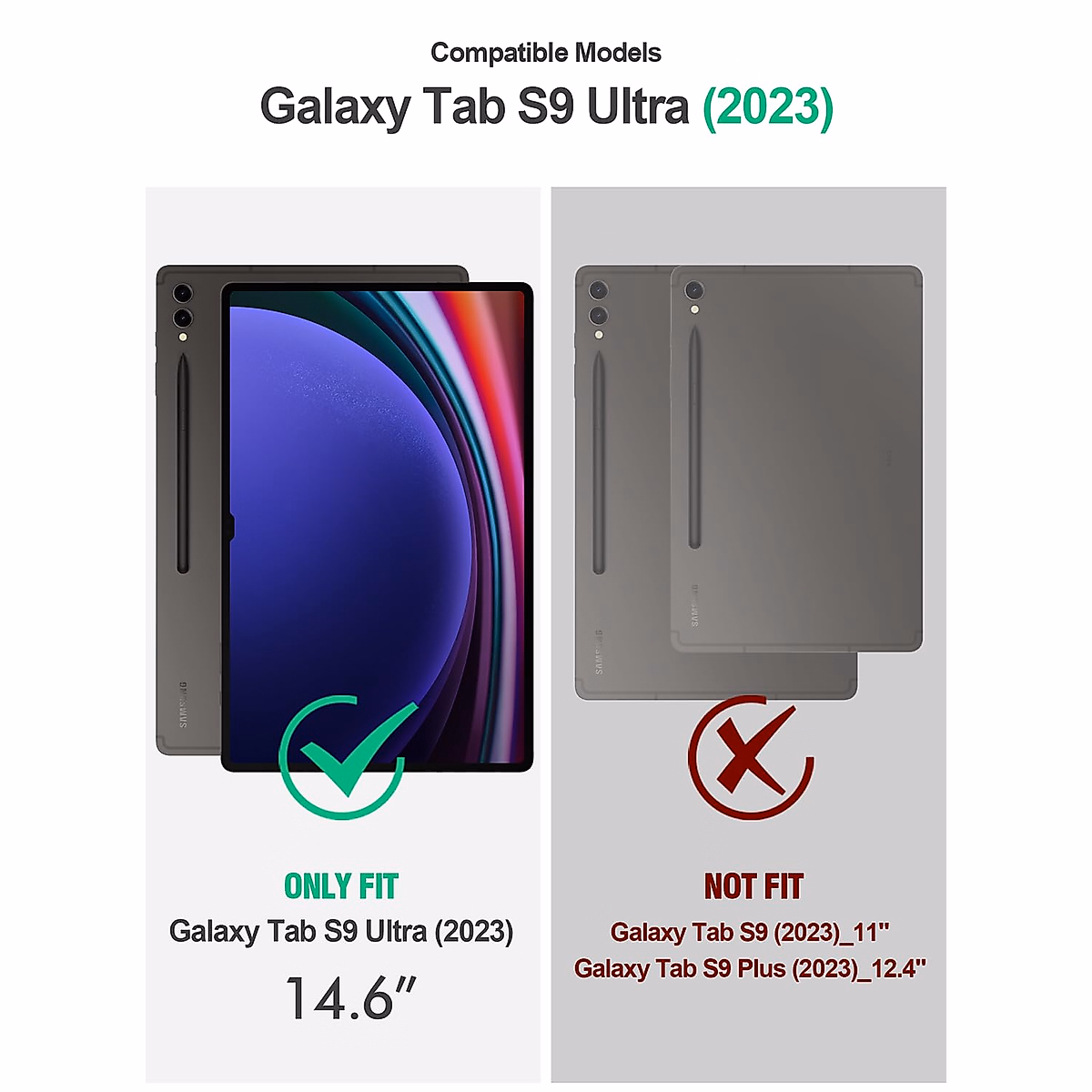 Poetic TurtleSkin Case for Samsung Galaxy Tab S10 Ultra (2024 Release) / S9 Ultra (2023 Release) 14.6 inch Case with S Pen Holder, Heavy Duty Shockproof Kids Friendly Protective Silicone Cover, Black