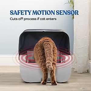 Smart Automatic Cat Litter Box - Self Cleaning with Built in Odor Eliminator -Works with Clumping Cat Litter (No Expensive Refills) Large with Hood & Litter Mat.