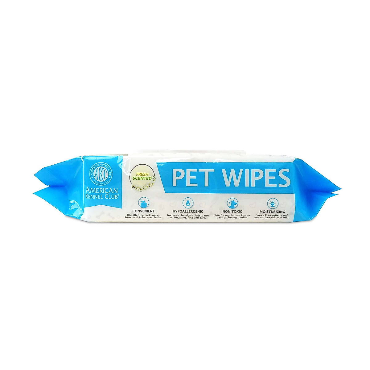 American Kennel Club AKC Dog Wipes for Cleansing & Deodorizing Great for Face, Ears, Paws, Body, & Butt - Fresh Scented - 100pk