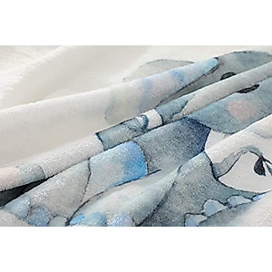 Baby Monthly Milestone Blanket - Organic Plush Fleece Photography Background Prop for Boy Girl Newborn Soft Elephant Blanket with Frame Large 47''x40''