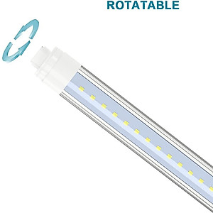 JESLED 360 Degree T8 T10 T12 5ft 36w R17D/HO Base, led Outdoor Tubes for Double Sided Signs 6000K Cool White Clear Cover (4-Pack)