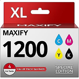 MAXIFY PGI-1200XL Black & 3Color Multi Pack Ink 1200XL Compatible to Canon iB4120 MB2120 MB2720 MB2120 MB5120 MB5420 B2020 MB2320 Printers