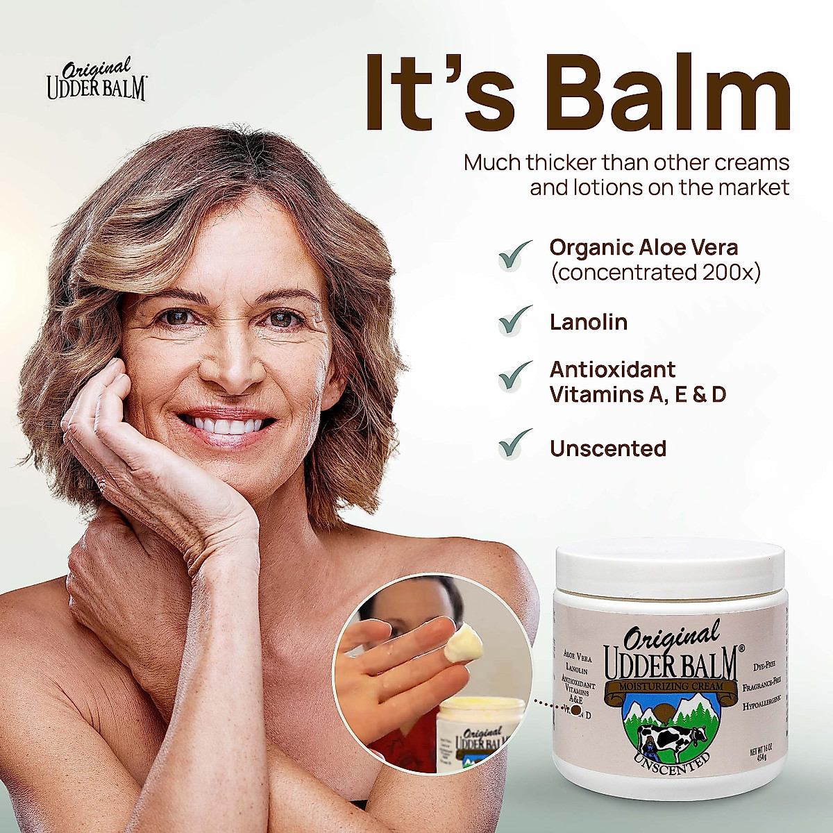 Unscented Original Udder Balm for Cracked Dry Skin 16 Fl Oz