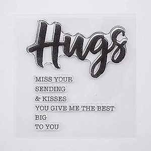 Welcome to Joyful 4pcs/Set Hello Happy Hugs Friend Sentiment Background Clear Stamp for Card Making Decoration and Scrapbooking 11x16cm