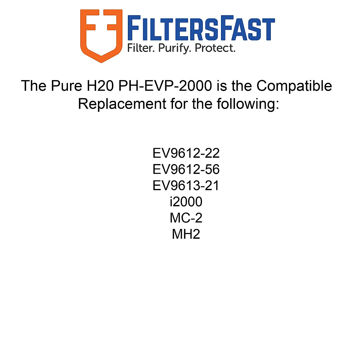 PureH2O PH-EVP-2000 Compatible Replacement for Everpure i2000 EV9612-22 Ice Maker Water Filter Commercial Cartridge for Ice Machines