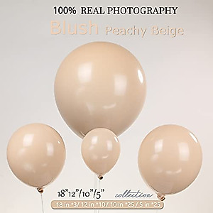 Kozee Double-Stuffed Nude Blush Balloons Different sizes 63 PACK 18+12+10+5 inch Peachy beige Balloon Garland kit For Wedding Birthday baby shower anniversary decorations