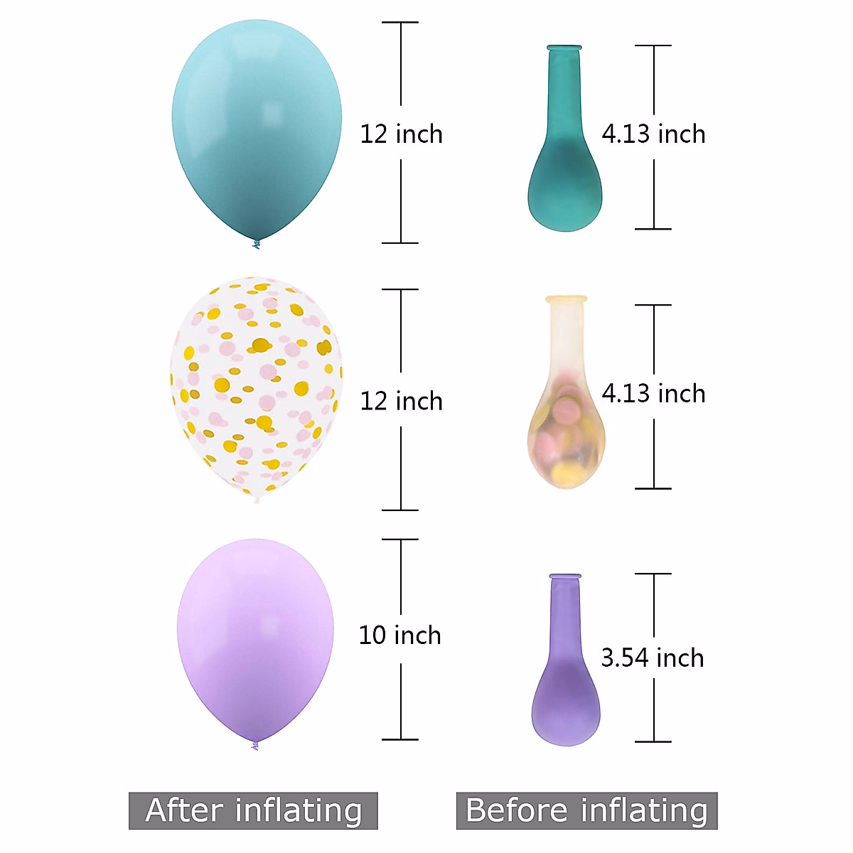 Amandir 168Pcs Unicorn Balloon Garland Arch Kit 12''10''5'' Pink Purple Blue Gold Confetti Magic Movie Balloons for Baby Shower Wedding Birthday Party Decorations Supplies for Girl 3 Balloon Tools