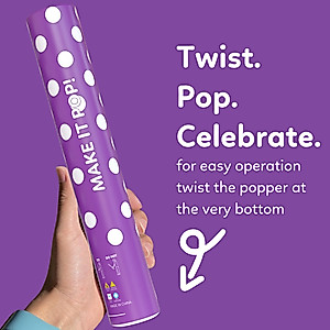TUR Party Supplies Purple Powder Poppers Biodegradable Cannons 2 Pack Purple Biodegradable Powder | Launches up to 25ft | 12 inch | Powder Poppers for Celebrations, Festivals, and Parties
