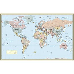 World Map Poster (32 x 50 inches) - Paper: - a QuickStudy Reference