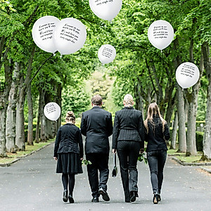 Gejoy 50 Pieces Memorial Balloons Remembrance Balloons White Funeral Balloons and 3 Pieces Balloon Ribbon for Balloon Release, Funeral Decoration