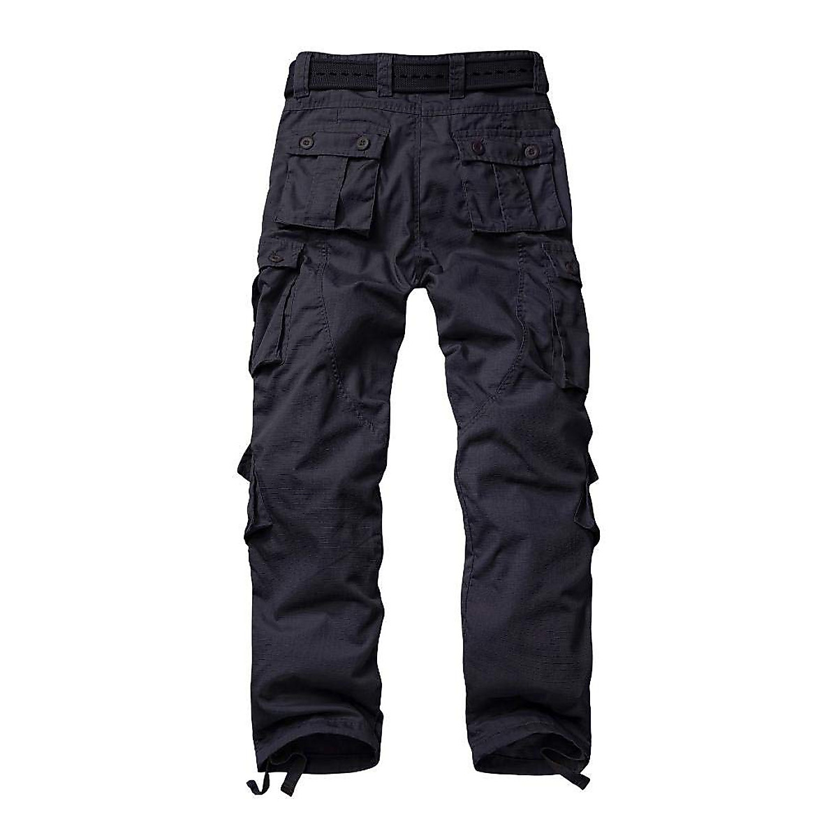 TRGPSG Men's Ripstop Wild Cargo Pants Multi-Pocket Military Army Camo Casual Work Combat Trousers 5335 Black 32