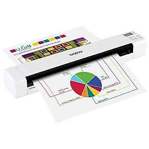 Brother Mobile Color Page Scanner, DS-820W, Wi-Fi Transfer, Fast Scanning, Compact and Lightweight