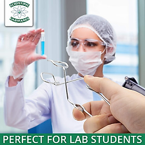 Scientific Labwares Essential Lab Tools Starter Pack - Crucible Beaker Tongs Lab Spatula Scoop Spoon Test Tube Clamps Sterilizer Forceps Tweezers - Premium Quality