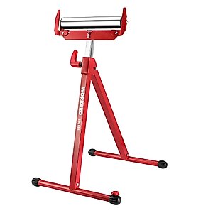 WORKPRO Folding Roller Stand Height Adjustable, Heavy Duty 250 LB Load Capacity, Outfeed Woodworking