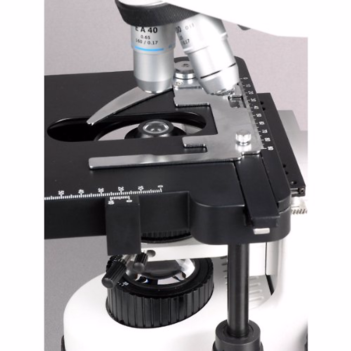 AmScope T690C-PCT200-PL Phase-Contrast Trinocular Compound Microscope, 40X-2500X Magnification, WH10x and WH25x Super-Widefield Eyepieces, Infinity Plan Achromatic Objectives, Brightfield, Kohler Condenser, Double-Layer Mechanical Stage, Includes 4 Phase