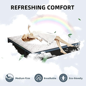 VERHOPE King Size Mattress,14 inch King Mattress in a Box,Motion Isolation with Individually Pocket Spring,Medium Firm Memory Foam Hybrid Mattress,Edge Support,CertiPUR-US