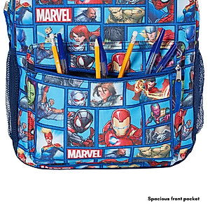 Marvel Comics Avengers Iron Man, Thor, Captain Marvel, Spiderman Backpack for Kids, 16 inch