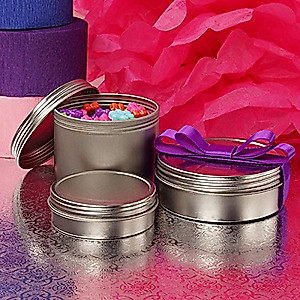 24ea - 16 Oz Metal Screw Top Deep Round Tin Can