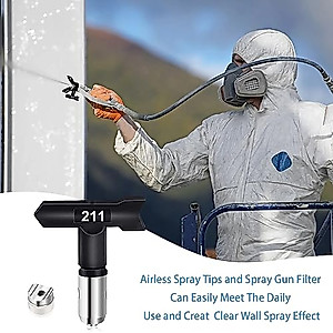 14 Piescs Spray Tips Reversible Airless Paint Sprayer Nozzle Tips with Airless Spray Gun Guard and Spray Gun Filter Replacement for Airless Spray Paint Machine 211.315.417.515.517.523