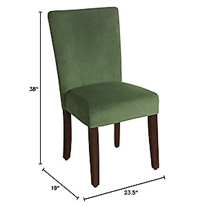 HomePop Parsons Classic Upholstered Accent Dining Chair, Set of 2, Dark Green Velvet