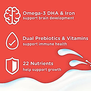 Enfagrow Premium Toddler Transitions Nutritional Drink, Natural Milk Flavor, Omega-3 DHA for Brain Support, Prebiotics & Vitamins for Immune Health, Non-GMO, Powder Can, 32 Oz (Pack of 6)
