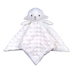 Doindute Baby White Lamb Soft Stuffed Animal Security Blanket, Plush Sheep Character Lovey Blanket, Baby Shower/Nursery Gift, Newborn Infant Toddler Snuggle Blankie for Boys Girls, 13 Inches