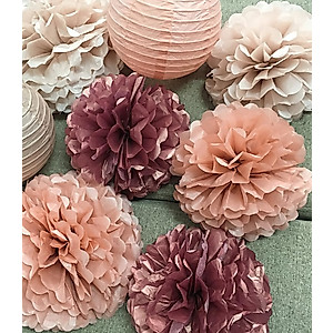 Bachelorette Party Decorations - Bridal Shower Party Decor and Supplies Kit for Wedding With Foil Balloons Table Confetti Scatters Hanging Paper Lantern Tissue Flowers (Rose Gold)