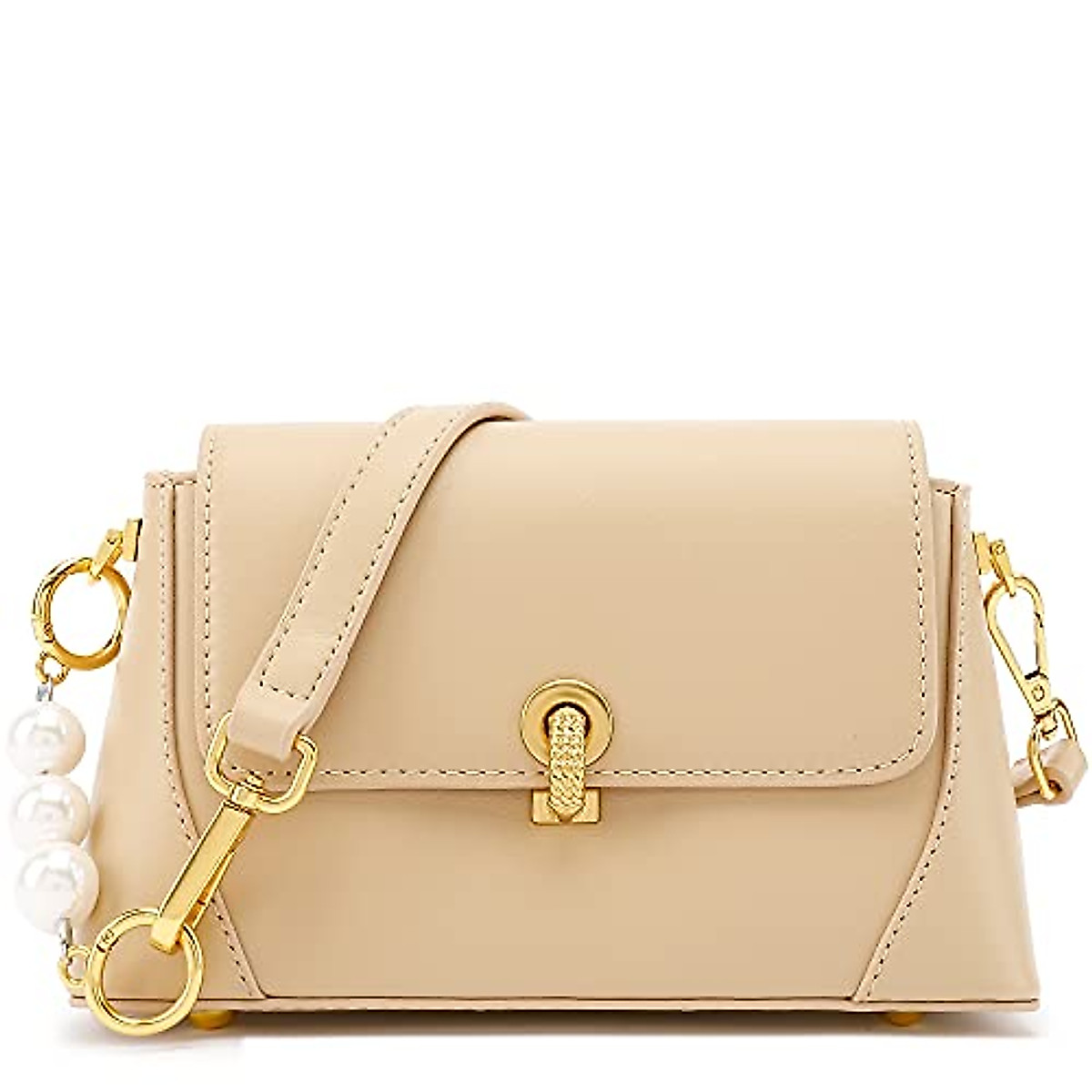 Scarleton Pearl Purses for Women, Crossbody Bags for Women, Lightweight Shoulder Bag w/ 2 Straps for Party & Casual, H209108 - Beige