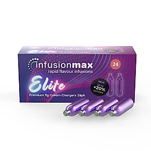 InfusionMax Elite Whipped Cream Chargers 600 packs (24 cartridges x 25 boxes), 9 grams Pure Culinary Gas, Compatible with Standard Whipped Cream Dispensers