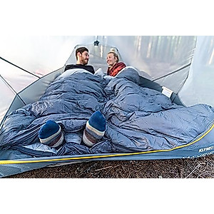 Klymit KSB Double Sleeping Bag For 2, 30°F Cold Weather Sleeping Bag for Camping, Hiking, and Backpacking, Gray