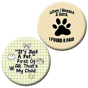 Creanoso Fun Pet Owner Pinback Button Badges - Stocking Stuffers Premium Quality Gift Ideas for Children, Teens, & Adults - Corporate Giveaways & Party Favors