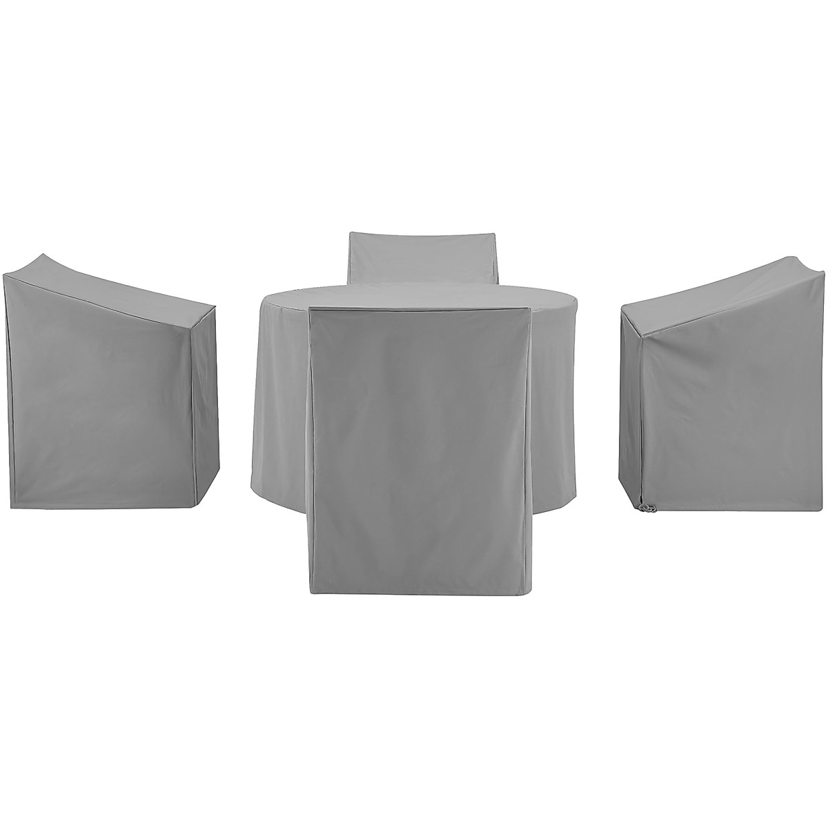 Crosley Furniture Patio Furniture Covers, Waterproof 5-Piece Cover Set for Round Outdoor Dining Sets, Gray