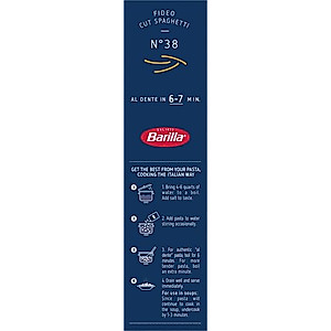 Barilla Fideo Cut Spaghetti Pasta, 16 oz. Box - Non-GMO Pasta Made with Durum Wheat Semolina - Kosher Certified Pasta