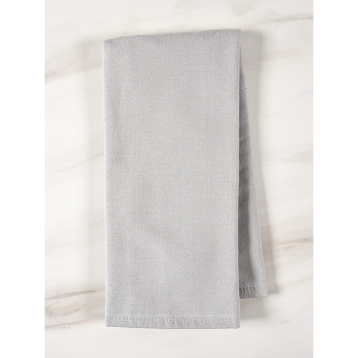 KAF Home Marseilles Reversible Terry Kitchen Towels - Set of 3-100% Cotton (Drizzle Gray)