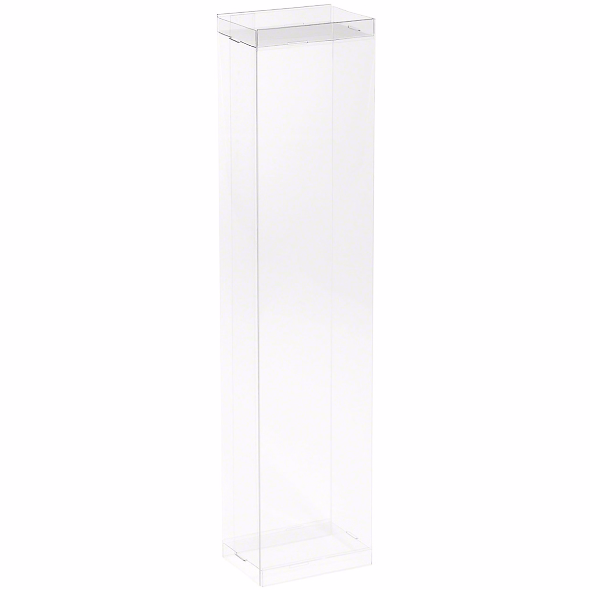 DollSafe Clear Folding Display Box for thin 11-12 inch Dolls and Action Figures, 3" W x 2" D x 12.5" H, Pack of 10