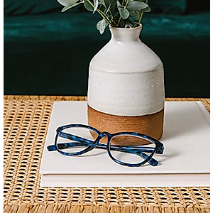 peepers by peeperspecs womens Bengal Blue Light Blocking Reading Glasses, Navy Tortoise, 54.9 US