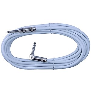 Yovus Flexible Guitar Cable Right Angle to Straight 1/4" (20ft, White)