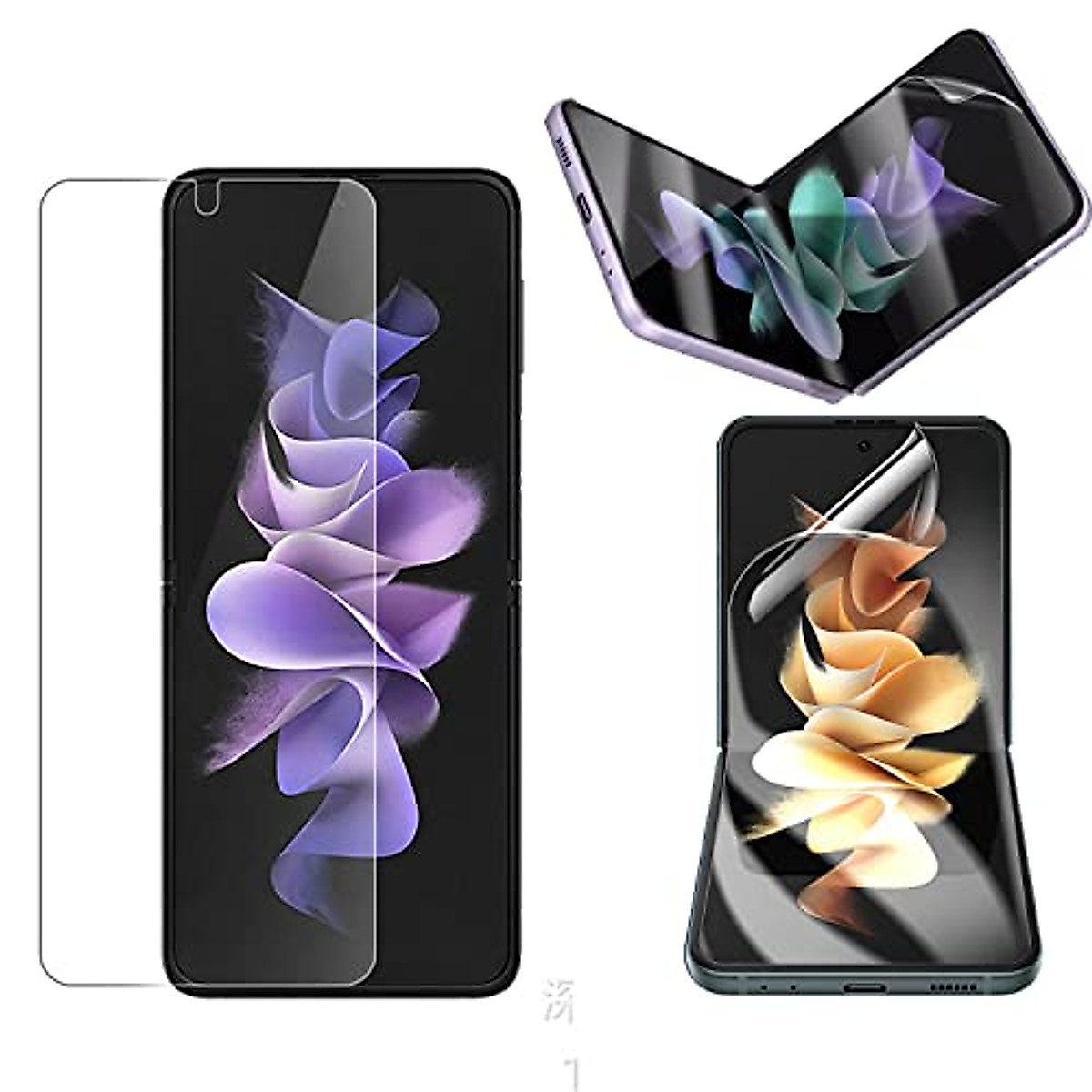[3 Pack]Screen Protectors Designed for Samsung Galaxy Z Flip 5/Z Flip 4 5G 2022, 3 Pack Inside Screen Self-Healing TPU Film Scratch-Resistant Bubble Free Sensitive Touch Ultra-Thin Screen Protectors for Galaxy Z Flip 5/Z Flip 4 Support Fingerprint Unlock