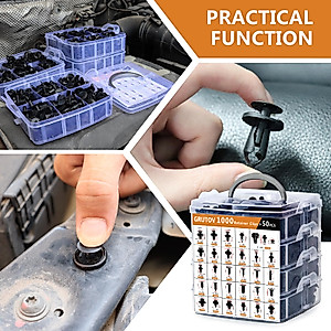 Car Clips Bumper Clips Shield Retainer Clips Plastic Rivets 1050PCS Automotive Push Pins Assortment Xmas Tree Fasteners Kit Most Common Sizes Auto Body with Removers for Ford Honda Chrysler GM