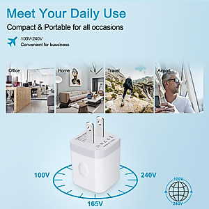 USB Wall Charger,Charging Block,5Pack 2.1A Quick Dual Port Plug Charger Box Cubes for iPhone 16 15 14 13 12 11 Pro Max XR 8 7 6 Plus,Samsung Galaxy S24 S23 S23+ S22 S21 Ultra S10 S20 Plus A14 A15 A33