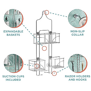 Zenna Home, Chrome Expandable Over-The-Shower Caddy