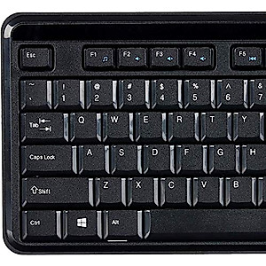Amazon Basics 2.4GHz Wireless Keyboard Quiet and Compact US Layout (QWERTY), Black, Modern
