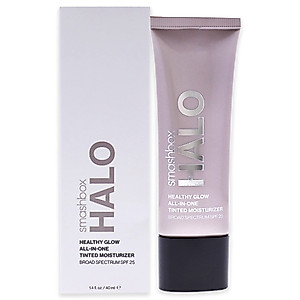 Halo Healthy Glow All-In-One Tinted Moisturizer SPF 25 with Hyaluronic Acid, Light to Medium Coverage, Dewy Finish, Oil-free, Sweat and Humidity Resistant