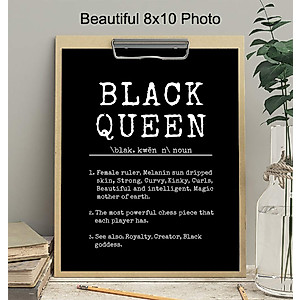Empowered Black Women Wall Art - African American Women Wall Decor - Black Woman Poster - 8x10 Motivational Inspirational Decor - Positive Quotes Decoration - Encouragement Gifts for Girls, Teens