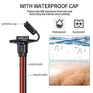 ELFCULB 2Pack 10AWG 2FT Power SAE Socket Sidewall Port to SAE Connecters Extension Cable, with 1*Reverse Adapter Quick Disconnect Weatherproof, for Solar Panel, Motorcycle, Car