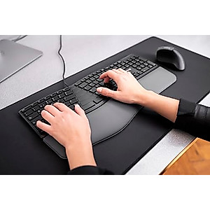 CHERRY KC 4500 Ergo, International Layout, QWERTY Keyboard, Ergonomic Keyboard, with Padded Palm Rest, Wired Keyboard, Black